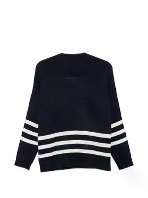 SEMICOUTURE Button-detail Striped Sweater - Blue
