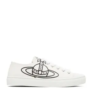 VIVIENNE WESTWOOD Low Top Canvas Plimsoll Sneakers - White