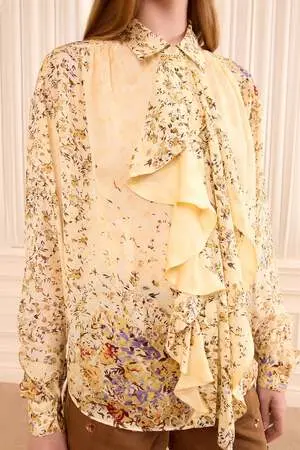 Ulla Johnson Gesture Long Sleeve Silk Blouse