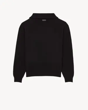 Saint Laurent Half-zip Sweater In Rib-knit Wool