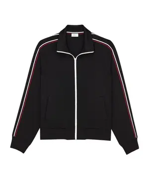 Saint Laurent Zip-up Track Jacket With Logo - Black