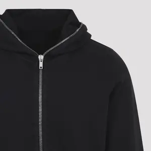 Rick Owens Long Sleeve Zip Up Hooded Sweatshirt