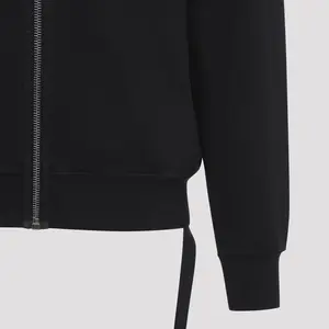 Rick Owens Long Sleeve Zip Up Hooded Sweatshirt
