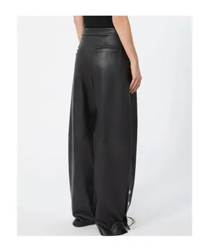 Sportmax Button-embellishment Leather Trousers
