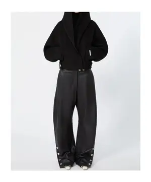 Sportmax Button-embellishment Leather Trousers
