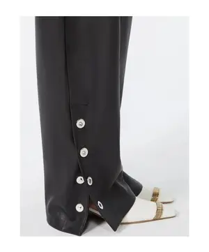 Sportmax Button-embellishment Leather Trousers