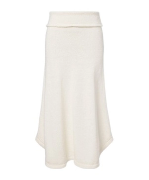 AYA MUSE Kena Knitted Cotton Midi Skirt - White