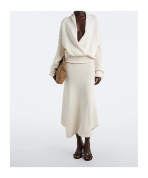 AYA MUSE Knitted Cotton Midi Skirt