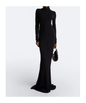 MUGLER Turtleneck Wool-blend Jersey Maxi Dress