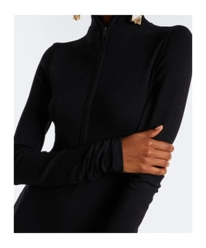 MUGLER Turtleneck Wool-blend Jersey Maxi Dress