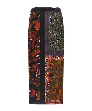 Dries Van Noten Long Patchwork Print Wrap Skirt