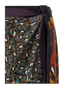 Dries Van Noten Long Patchwork Print Wrap Skirt