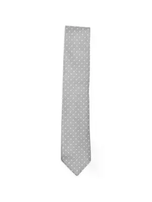TOM FORD Polka-dot Silk Neck Tie - Grey