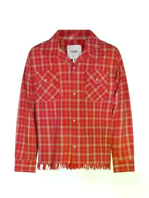 FOUND Plaid Frayed-edge Shirt