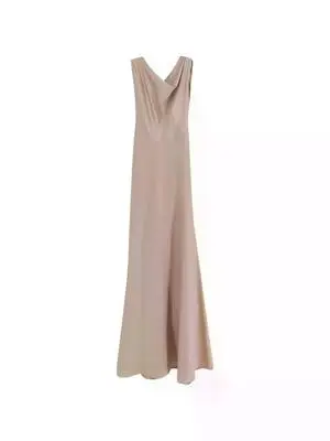 ACTUALEE Satin Waistband Sleeveless Maxi Dress