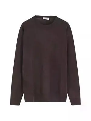 BRAMANI CASHMERE Ribbed-trim Crew-neck Sweater - Brown