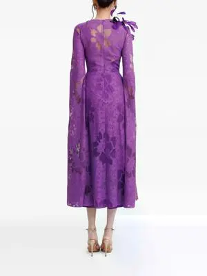 GEMY MAALOUF Flower Detail Lace Midi Dress