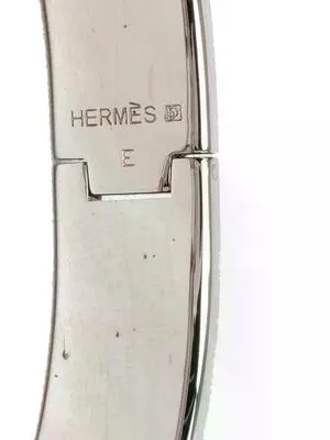 Hermès Enamel And Palladium Plated Metal Clic H Bracelet Pm