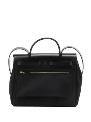 Hermès 2025 Military Toile And Vache Hunter Herbag Zip 31 Satchel - Black