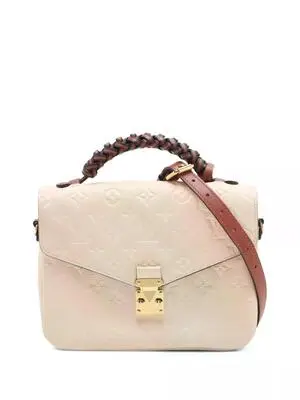 LOUIS VUITTON 2019 Monogram Empreinte Braided Pochette Metis Satchel - White
