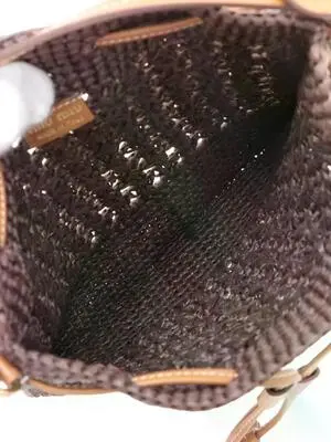 Miu Miu 2010-2026 Mini Raffia Logo Handbag