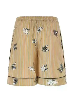 LE TWINS Sequin-embellished Striped Shorts