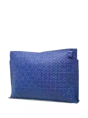 Loewe 2015 Embossed Anagram Leather Repeat T Clutch Bag