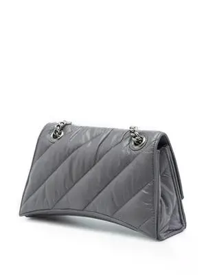 Balenciaga 2010 Small Metallic Calfskin Crush Chain Shoulder Bag - Grey