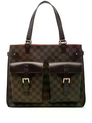 LOUIS VUITTON 2005 Damier Ebene Uzes Tote Bag - Brown