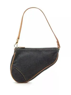 Dior 2001 Mini Denim Saddle Pochette Shoulder Bag - Blue