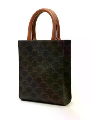 Celine 2023 Mini Triomphe Coated Canvas Vertical Cabas Satchel