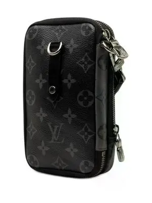 LOUIS VUITTON 2021-2026 Monogram Eclipse Reverse Double Phone Pouch Crossbody Bag
