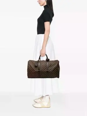 LOUIS VUITTON 2006 Damier Ebene Keepall 50 Travel Bag - Brown