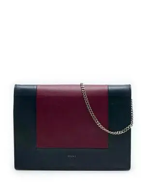 Celine 2017 Leather Frame Wallet On Chain Crossbody Bag - Red