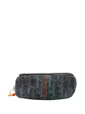 Dior Oblique Denim Flight Coin Pouch - Blue