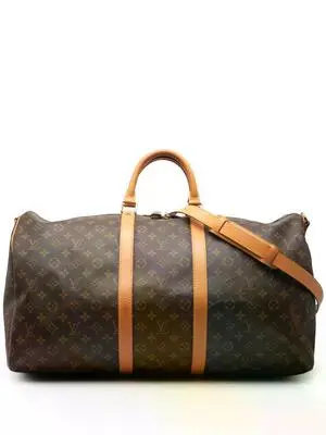 LOUIS VUITTON 1993 Monogram Keepall Bandouliere 55 Travel Bag - Brown