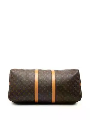LOUIS VUITTON Monogram Canvas Keepall Bandouliere 55 Travel Bag - Brown