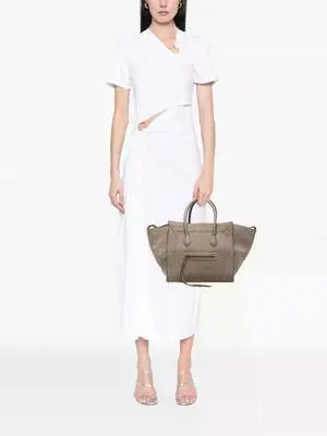 Celine 2012 Medium Croc Embossed Leather Luggage Phantom Tote Bag