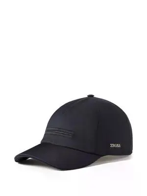 Zegna Navy Microfiber Motorin Baseball Cap - Blue