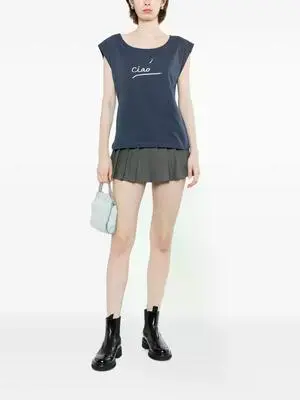 AGNES B. Ciao" Slogan Print Cotton Tank
