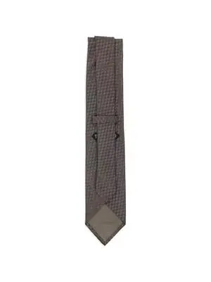 TOM FORD Silk Check Pattern Neck Tie - Brown