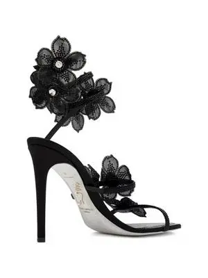 Rene Caovilla Floral Embellished Stiletto Sandals
