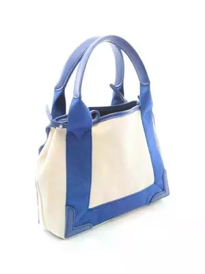 Balenciaga 2010s Navy Cabas Tote Bag - White