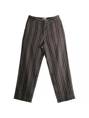 THE ELDER STATESMAN Striped Straight-leg Trousers - Brown