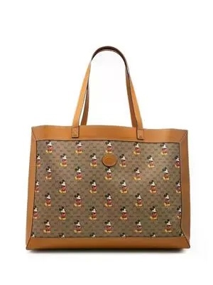Gucci 2016-2026 Disney Medium Micro Gg Supreme Mickey Mouse Tote Bag - Brown