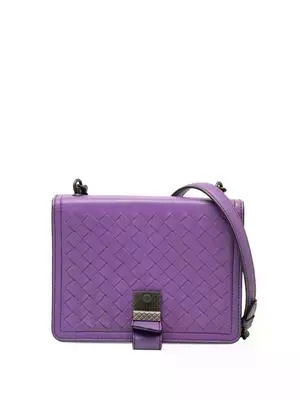 Bottega Veneta Small Nappa Intrecciato Runway Shoulder Bag - Purple