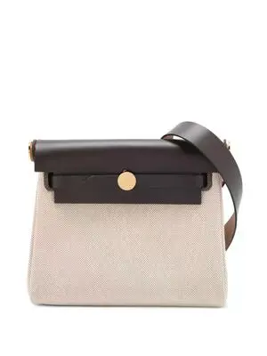 Hermès 2025 Military Toile And Vache Hunter Herbag Zip 20 Crossbody Bag - Grey