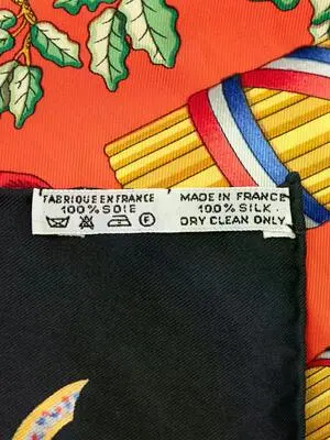 Hermès 20th Century Republique Francaise Liberte Egalite Fraternite 1789 Silk Scarf 90 Scarves - Orange