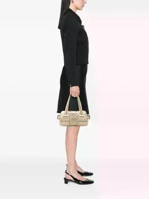 Loewe 2000-2005 Mini Canvas Anagram Barrel Bag Satchel