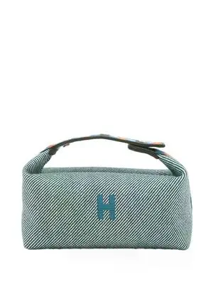 Hermès 2010-2026 Small Wool Bride A Brac H Natte Case Vanity Bag - Blue